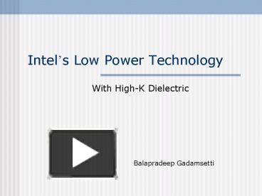 PPT – Intel PowerPoint presentation | free to download - id: 4a3fb0-M2MyM