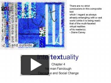 Intertextuality presentation | free to view