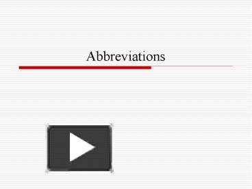 PPT – Abbreviations PowerPoint presentation | free to download - id ...