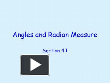 Angles and Radian Measure presentation | free to download