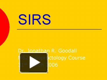SIRS presentation | free to view