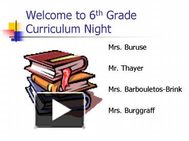Welcome to 6th Grade Curriculum Night presentation | free to view