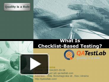 What Is Checklist-Based Testing? presentation | free to download