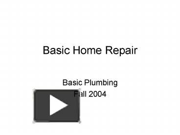 Basic Plumbing presentation | free to view