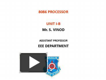 PPT – 8086 PROCESSOR PowerPoint presentation | free to download - id ...