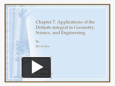 PPT – Chapter 7. Applications of the Definite integral in Geometry ...