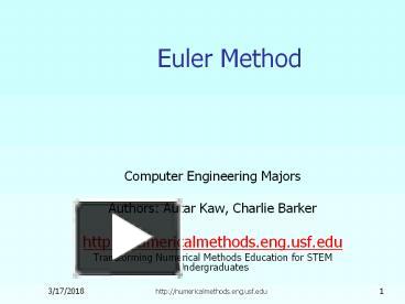 PPT – Euler Method PowerPoint presentation | free to download - id ...