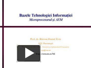 PPT – Prof. dr. Razvan Daniel Zota PowerPoint presentation | free to ...