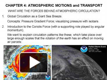 CHAPTER 4: ATMOSPHERIC MOTIONS and TRANSPORT presentation | free to ...