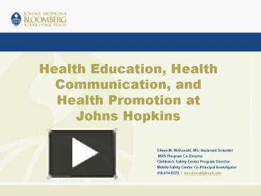 Health Education, Health Communication, and Health Promotion at Johns ...