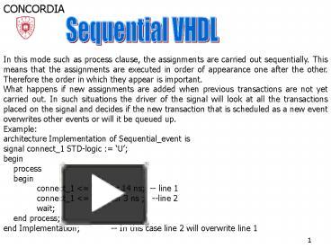 PPT – Sequential VHDL PowerPoint presentation | free to download - id ...