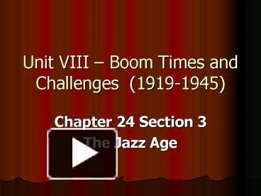 PPT – Unit VIII PowerPoint presentation | free to view - id: 4ab8d7-YmNkZ