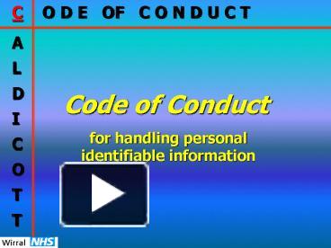 Code of Conduct presentation | free to view