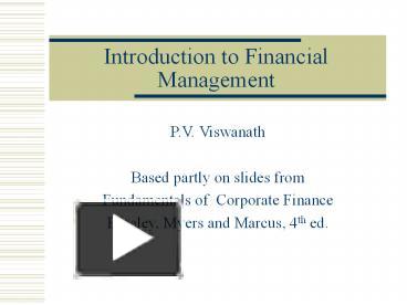 Introduction to Financial Management presentation | free to download