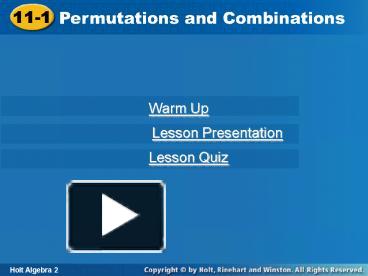 Permutations and Combinations presentation | free to view