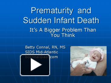 PPT – Prematurity and Sudden Infant Death PowerPoint presentation ...