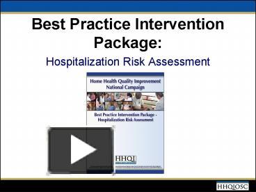 Best Practice Intervention Package: presentation | free to view