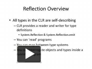 All types in the CLR are self-describing presentation | free to view