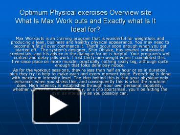 PPT – Max Workouts review PowerPoint presentation | free to download ...