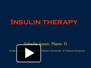 Insulin therapy presentation | free to view