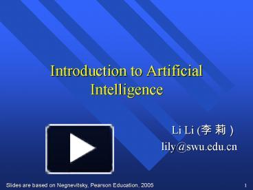 PPT – Introduction to Artificial Intelligence PowerPoint presentation ...