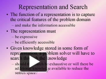 PPT – Representation and Search PowerPoint presentation | free to ...