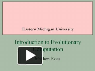 Introduction to Evolutionary Computation presentation | free to download