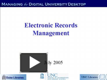 July 2005 presentation | free to download