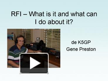 RFI presentation | free to view