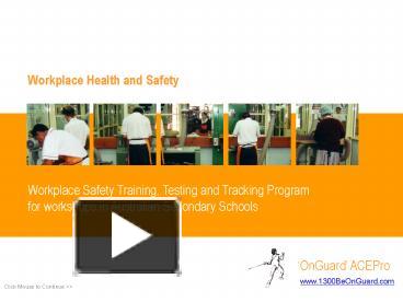 Workplace Health and Safety presentation | free to view