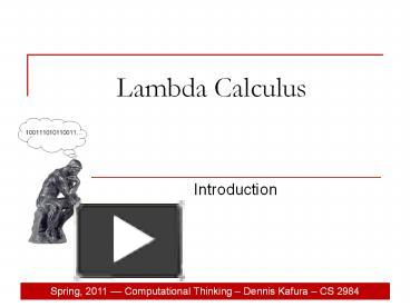 Lambda Calculus presentation | free to download
