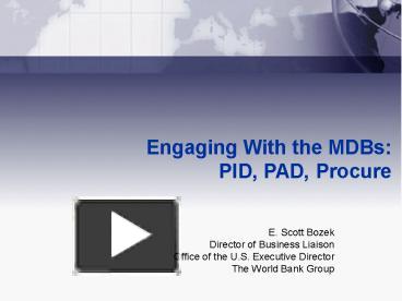 Engaging With the MDBs: presentation | free to view