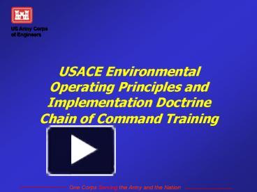 USACE Environmental Operating Principles and Implementation Doctrine ...