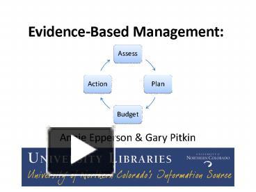 Evidence-Based Management: presentation | free to view