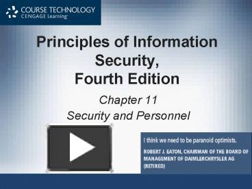 Principles of Information Security, Fourth Edition presentation | free ...