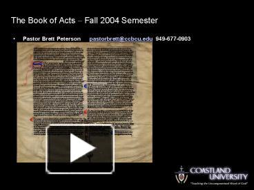 The Book of Acts presentation | free to download