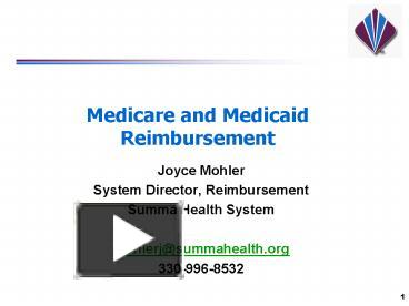 PPT – Medicare and Medicaid Reimbursement PowerPoint presentation ...