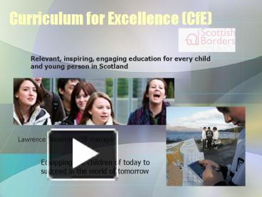 Curriculum for Excellence (CfE) presentation | free to view