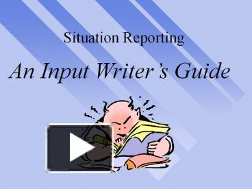 Situation Reporting presentation | free to view