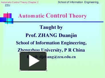 Automatic Control Theory presentation | free to view