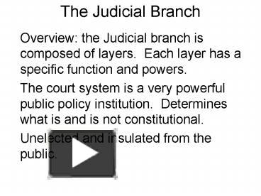 PPT – The Judicial Branch PowerPoint presentation | free to view - id ...