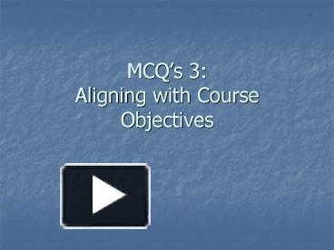 MCQ presentation | free to view