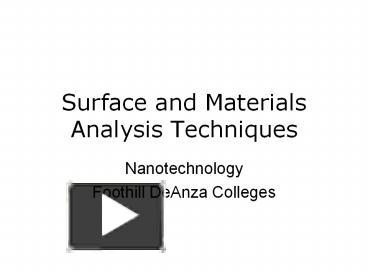 Surface and Materials Analysis Techniques presentation | free to download