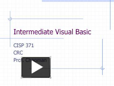 PPT – Intermediate Visual Basic PowerPoint presentation | free to ...