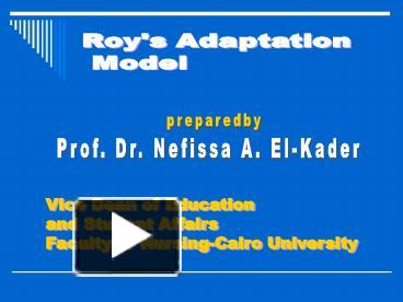 Roy's Adaptation presentation | free to view