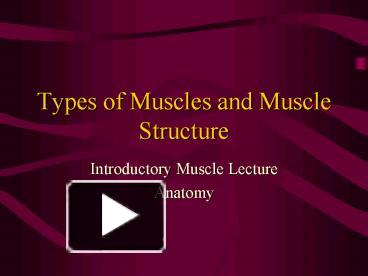 Types of Muscles and Muscle Structure presentation | free to download