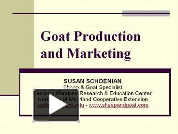 Goat Production and Marketing presentation | free to download