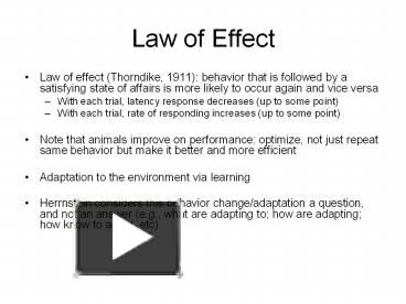 PPT – Law of Effect PowerPoint presentation | free to view - id: 4baec ...