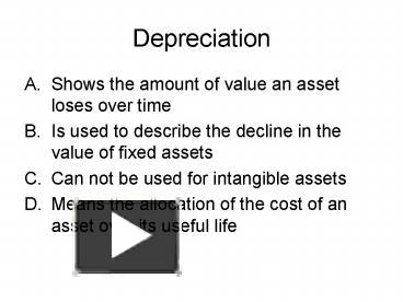 PPT – Depreciation PowerPoint presentation | free to download - id ...