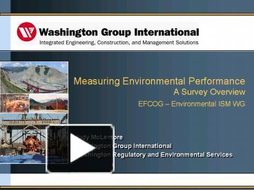 Measuring Environmental Performance A Survey Overview EFCOG ...